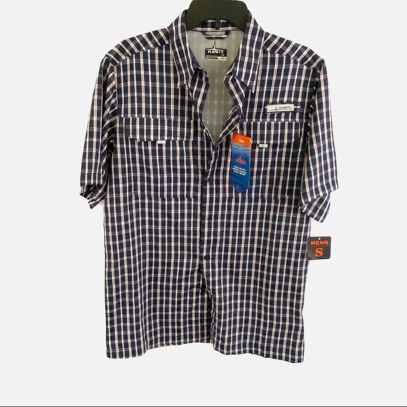 Habit | Shirts | Nwt Habit Fishing Shirt Outdoors Shirt Navy Blue Plaid ...